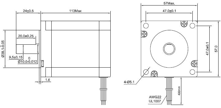 Nema 23 Stepper Motor 10mm Shaft CNC Mill Lathe Plasma Router